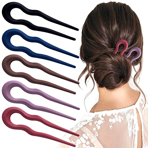 5Pcs 5.1Inch French U Shaped Hair Fork Pin Vintage Matte Hairpins ...