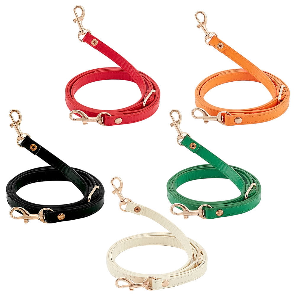 5Pcs 5 Colors Adjustable PU Leather Bag Handles with Zinc Alloy Swivel ...