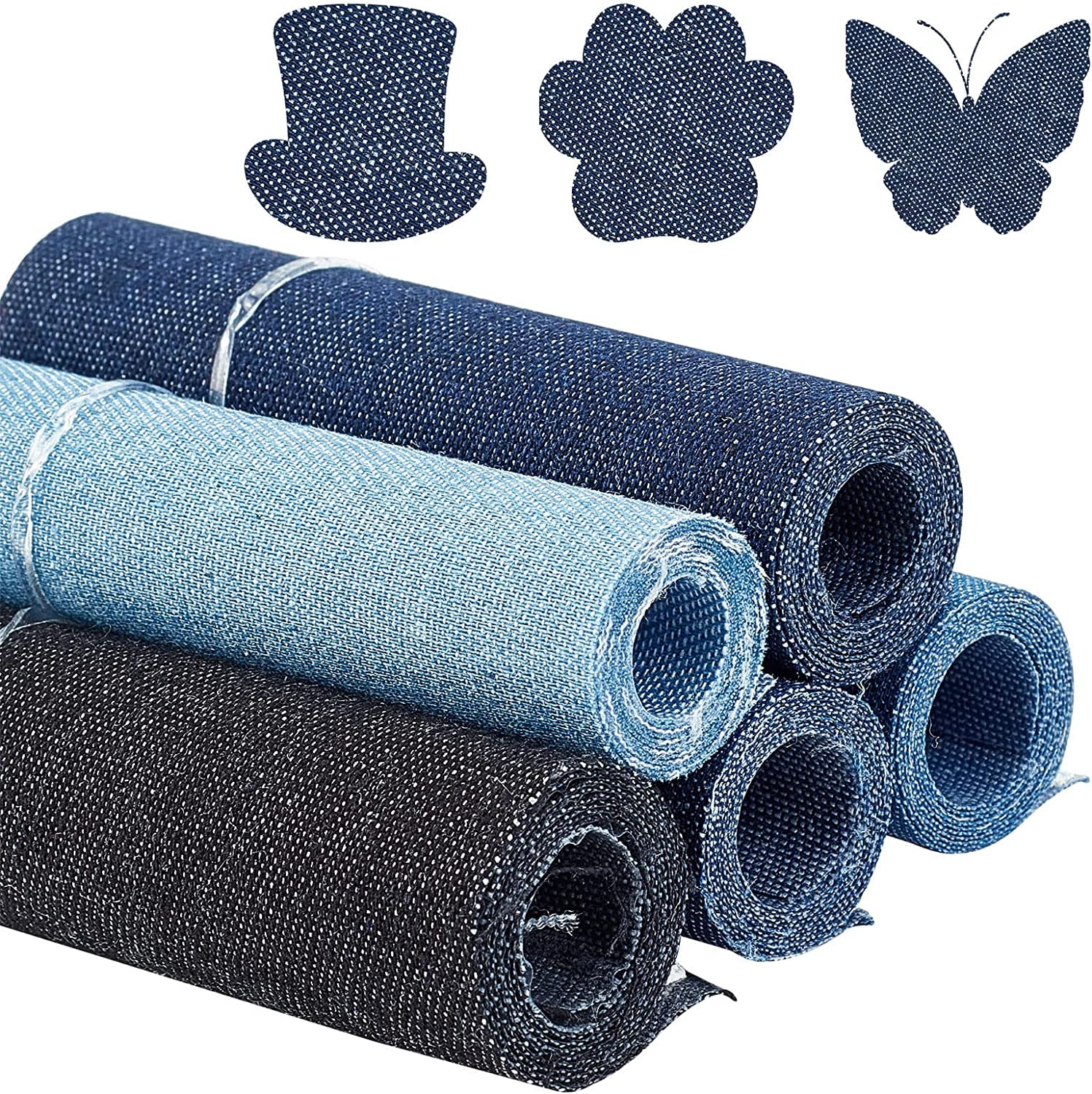 5Pcs 5 Colors Jeans Patches Iron on Adhesive Denim Jean Repair Kit Heat ...