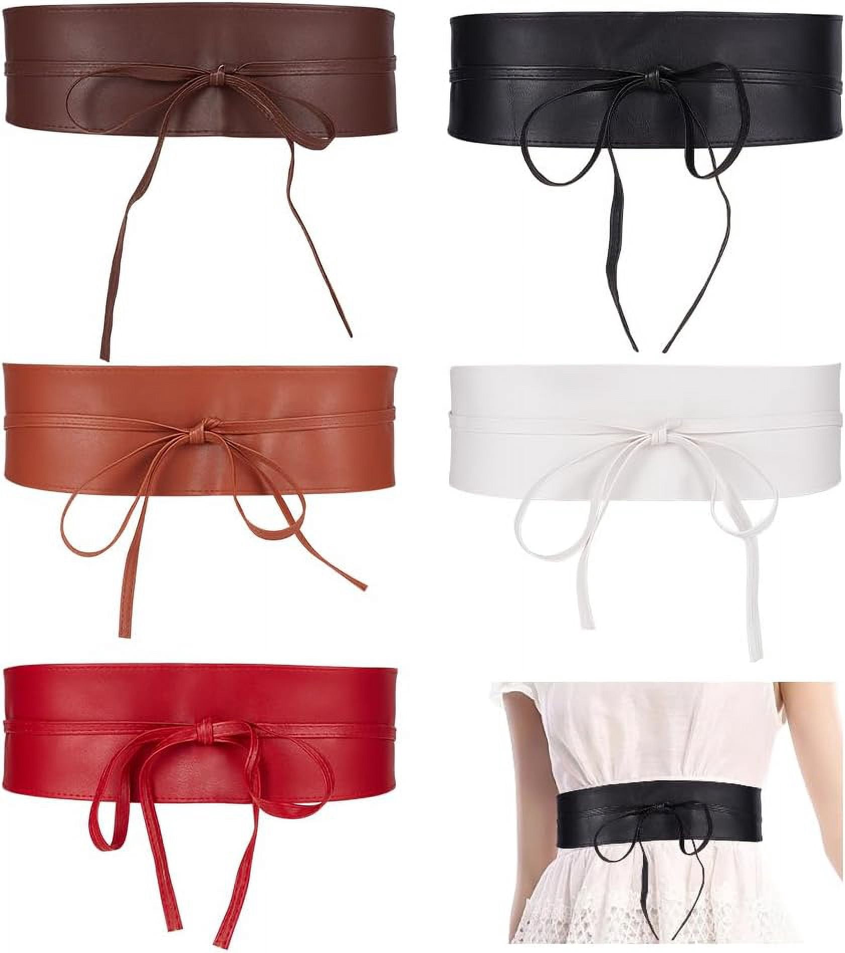 5Pcs 5 Colors PU Imitation Leather Chain Belts Tie a Knot Waist Belt No ...