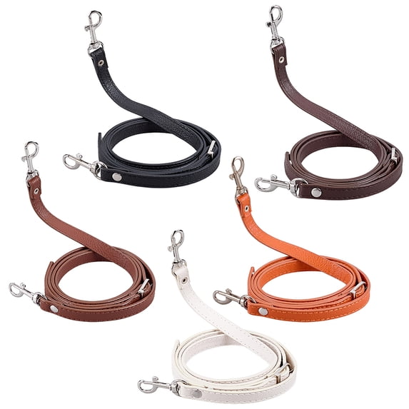 5Pcs 5 Colors PU Leather Shoulder Strap with Alloy Swivel Clasps for ...