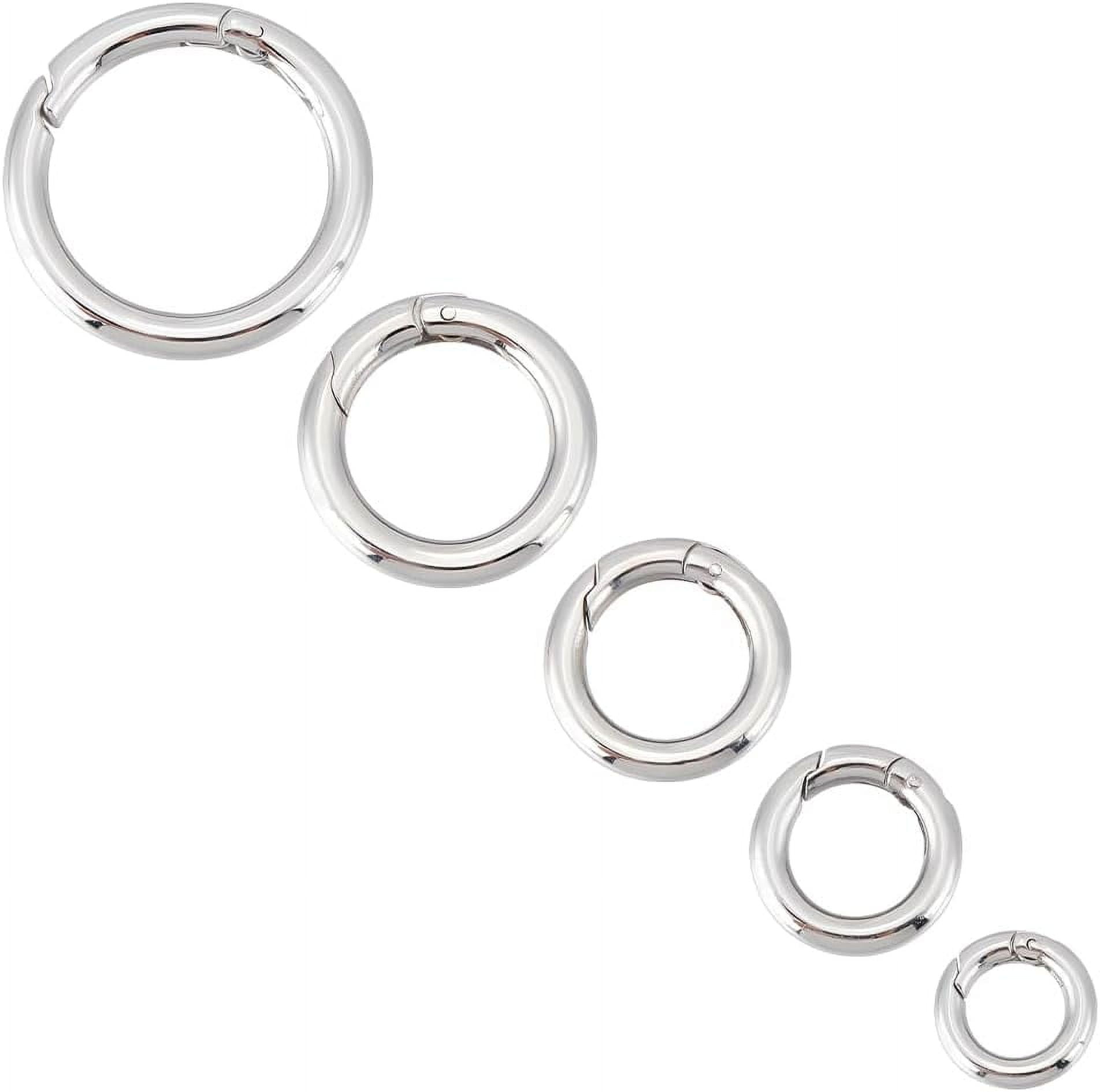 5Pcs 5 Sizes 316 Stainless Steel Spring Gate Rings Round Metal ...