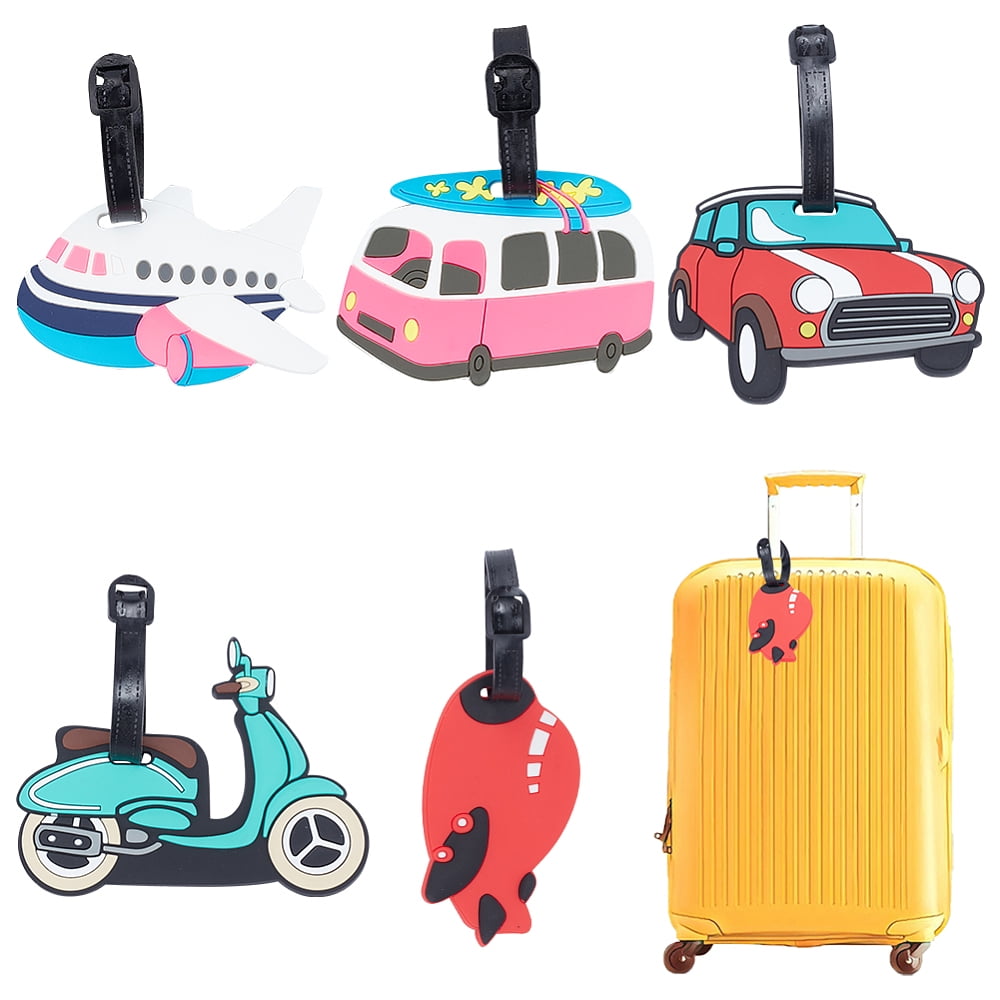 5Pcs 5 Style PVC Luggage Tag Travel ID Labels Suitcase Name Tags ...