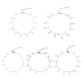 5Pcs 5 Styles 304 Stainless Steel Charm Anklets with Bar Link Chains ...