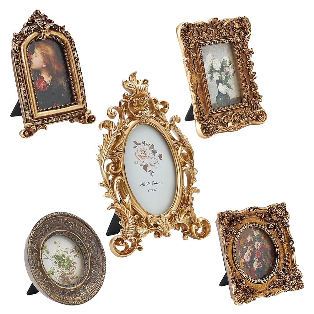 5Pcs 5 Styles Retro Style Resin Photo Frame Stand Mixed Shapes 111 ...