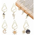 5Pcs 5 Styles Teardrop Shape Iron Bookmarks with Alloy Rhinestone ...