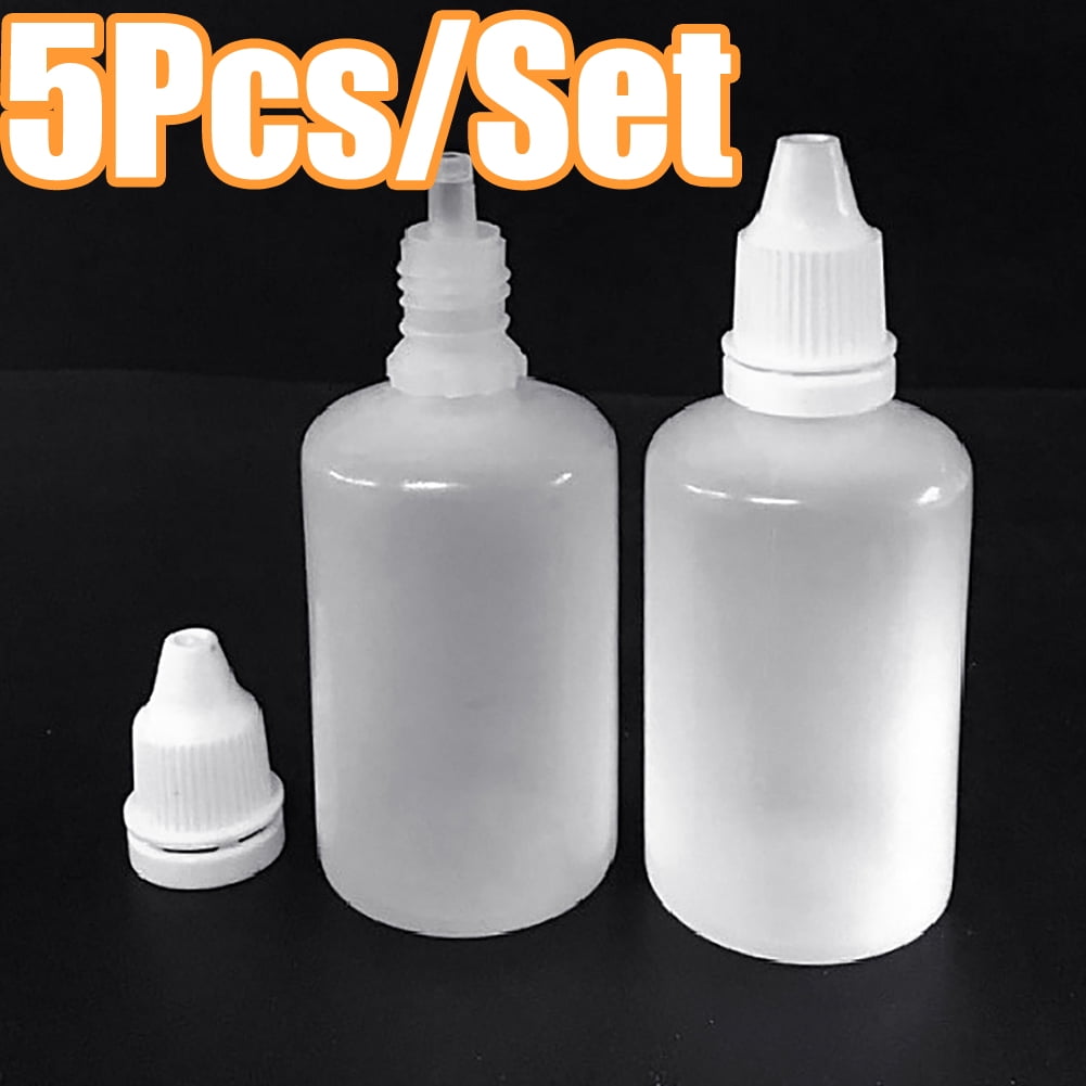 5Pcs 50ml Empty Refillable Plastic Squeezable Dropper Bottle Portable ...