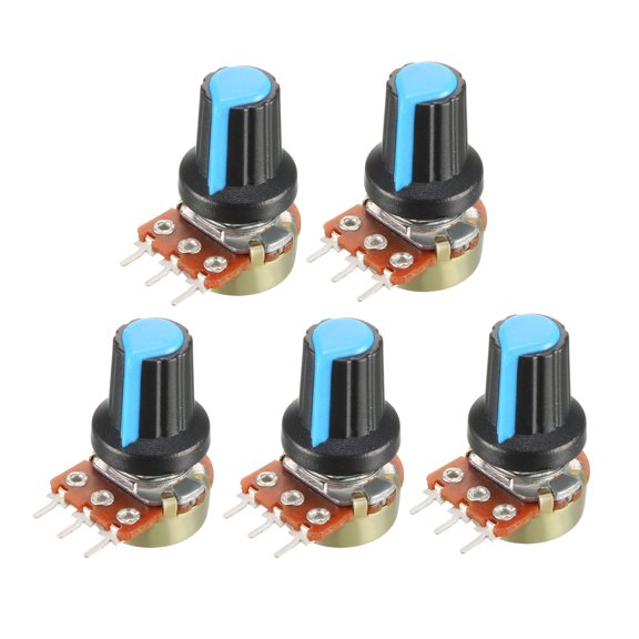 WH148 1M Ohm Variable Resistors Single Coil Film Potentiometer, 5pcs ...