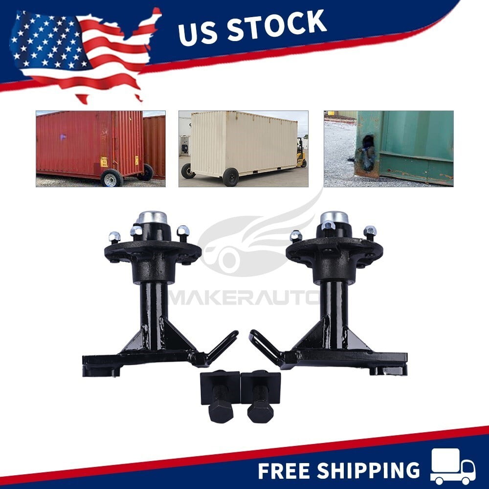 5x5.5 Lug Bolt-On Spindle Wheel Kit For Shipping Containers 7000LB ...