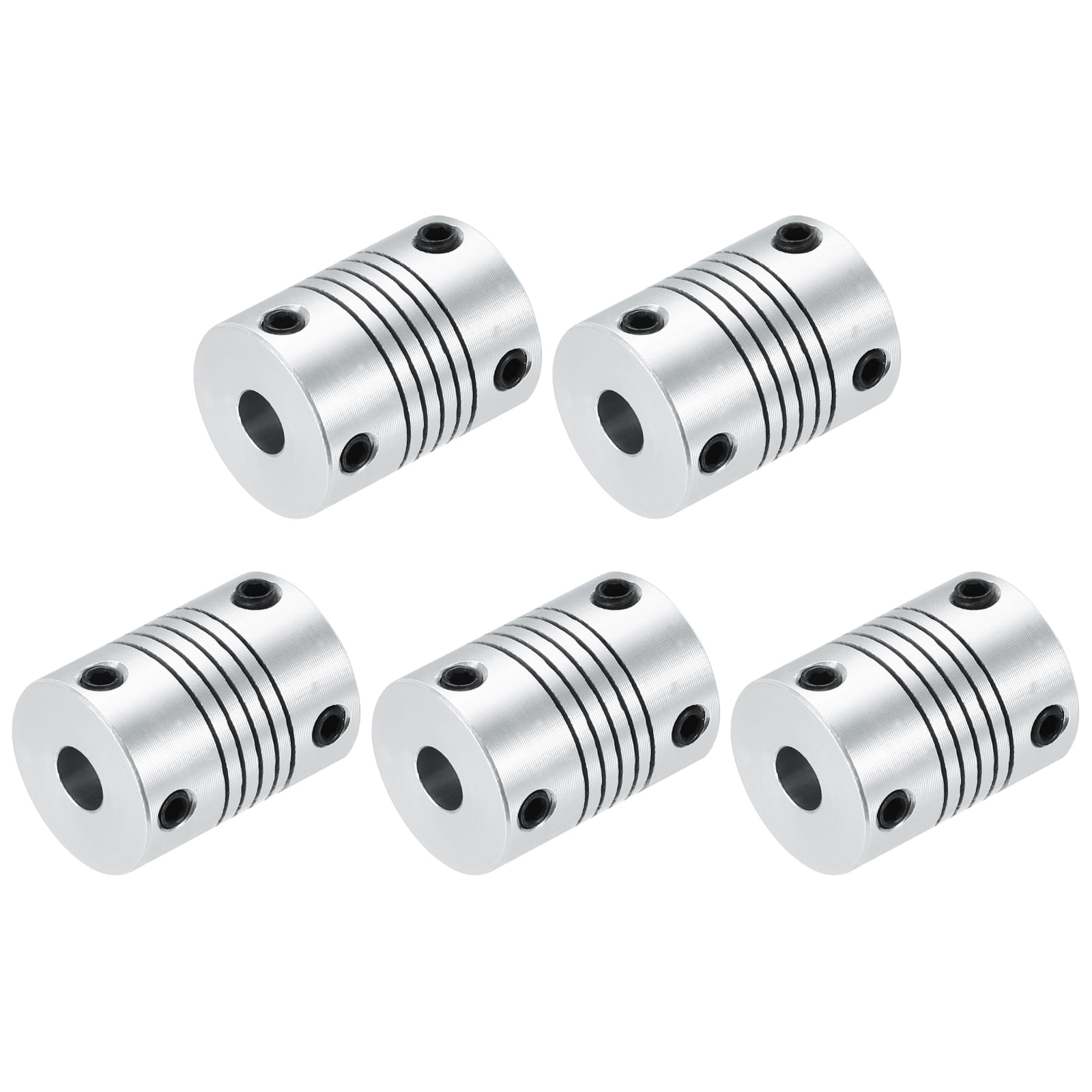 5Pcs 6.35mm to 6.35mm Aluminum Alloy Shaft Coupling L25xD19 Flexible ...