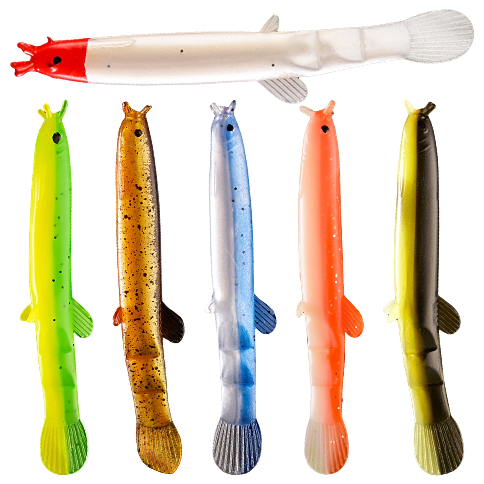 5Pcs 6cm/1.4g Fishing Lure Simulated Vivid Skin Bright Color Flexible ...