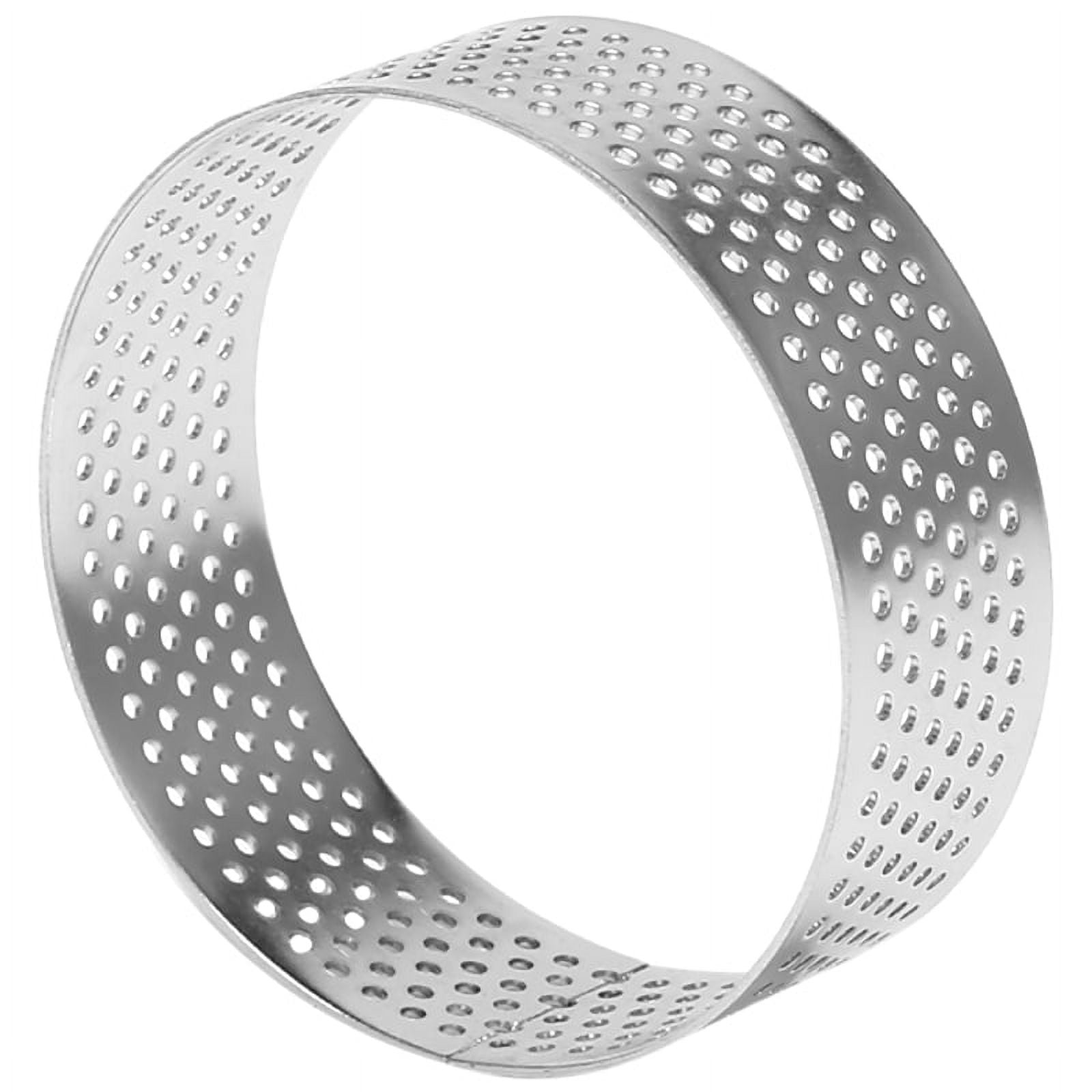 5Pcs 6cm Circular Tart Ring Dessert Stainless Steel Perforation Fruit ...