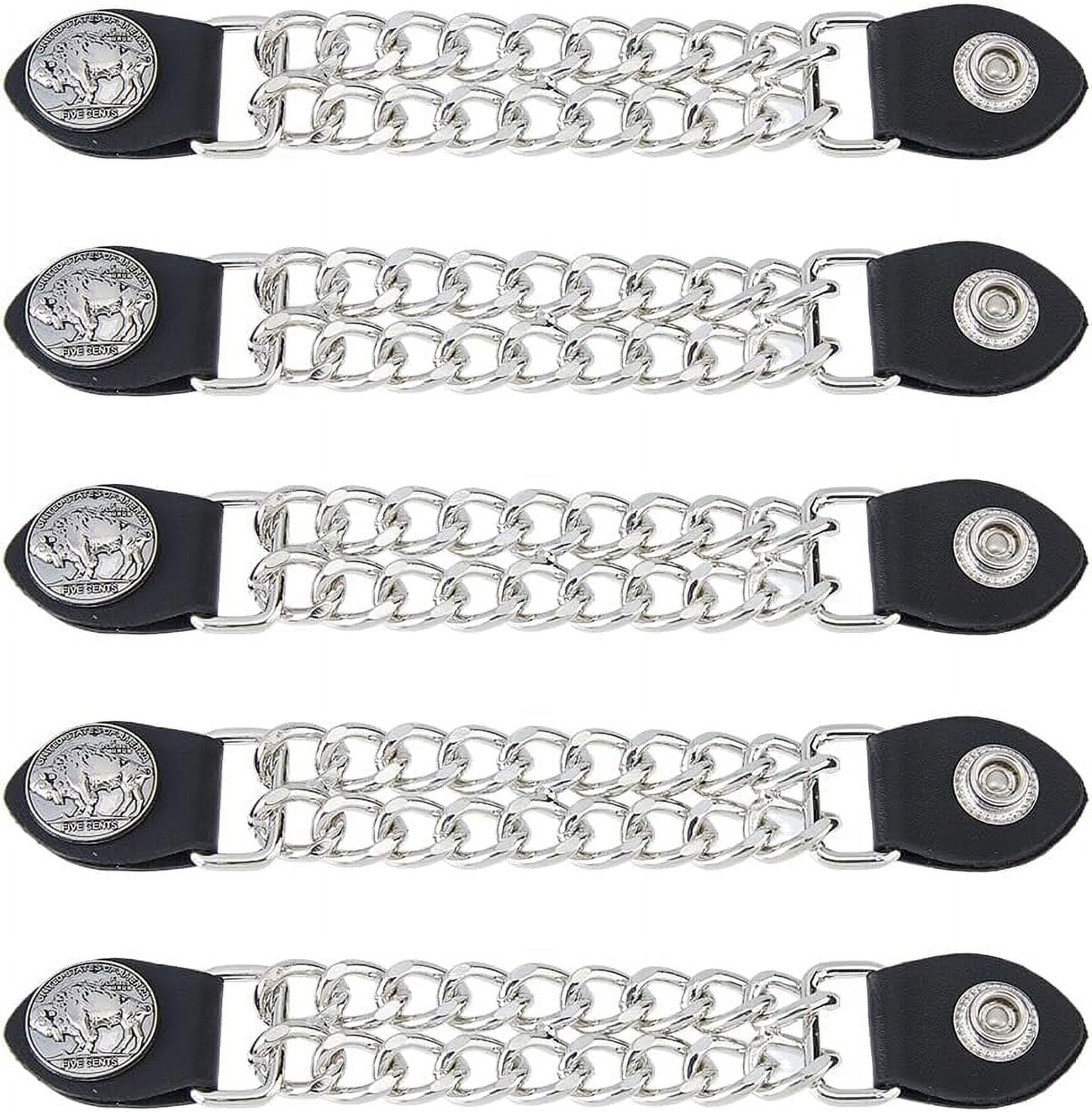 5Pcs 7 inch Motorcycle Vest Extenders Biker Vest Extender with Double ...