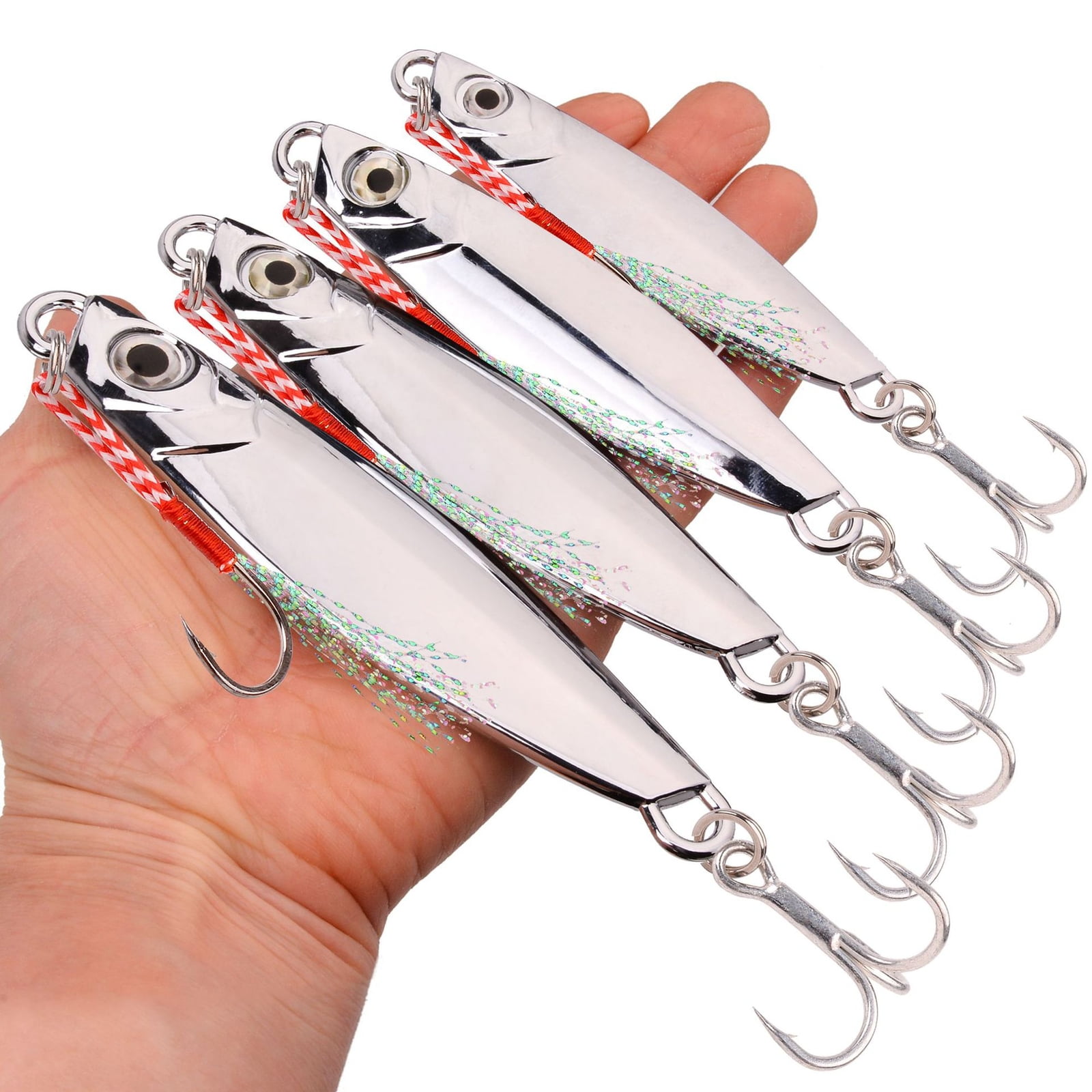 5Pcs 7g-100g Saltwater Slow Fall Fishing Lures Sinking Metal Jigs ...