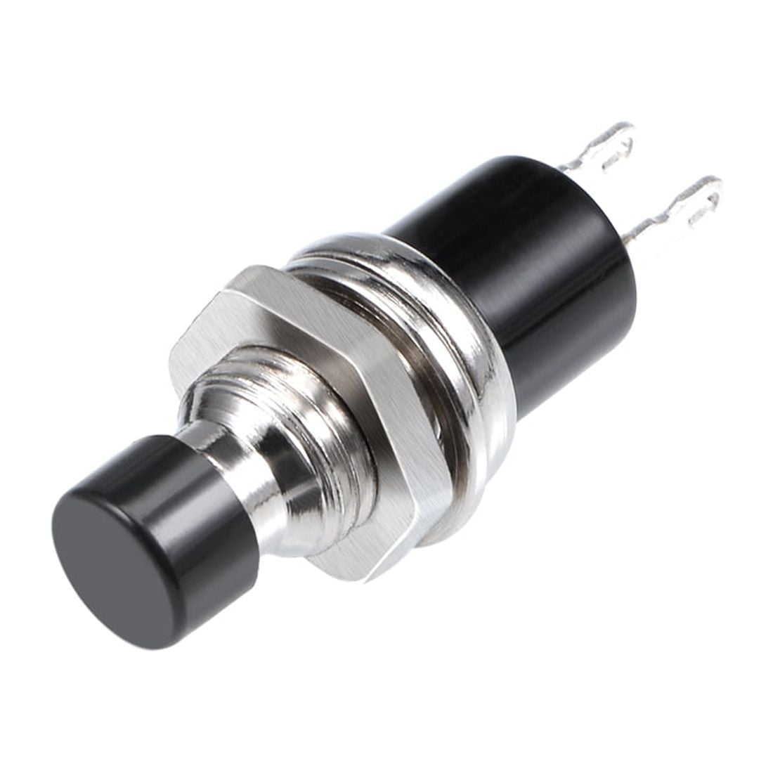 5Pcs,7mm Black Momentary Push Button Switch Round Flat Button SPST 1 NO ...