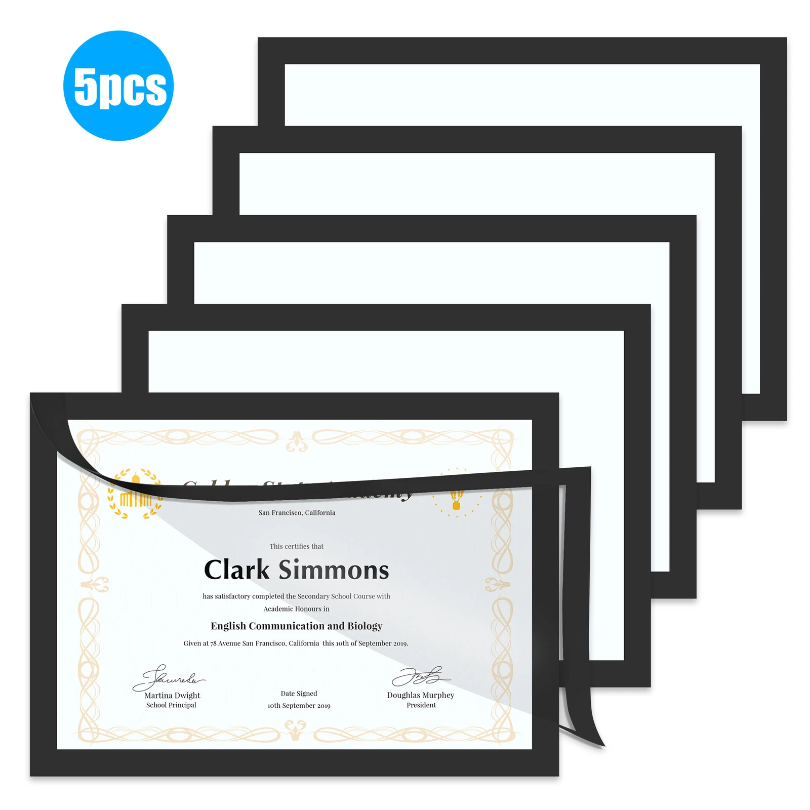 5Pcs 8.1X11.4 Magnetic Self-Adhesive Picture Frames For Home Wall Photo ...