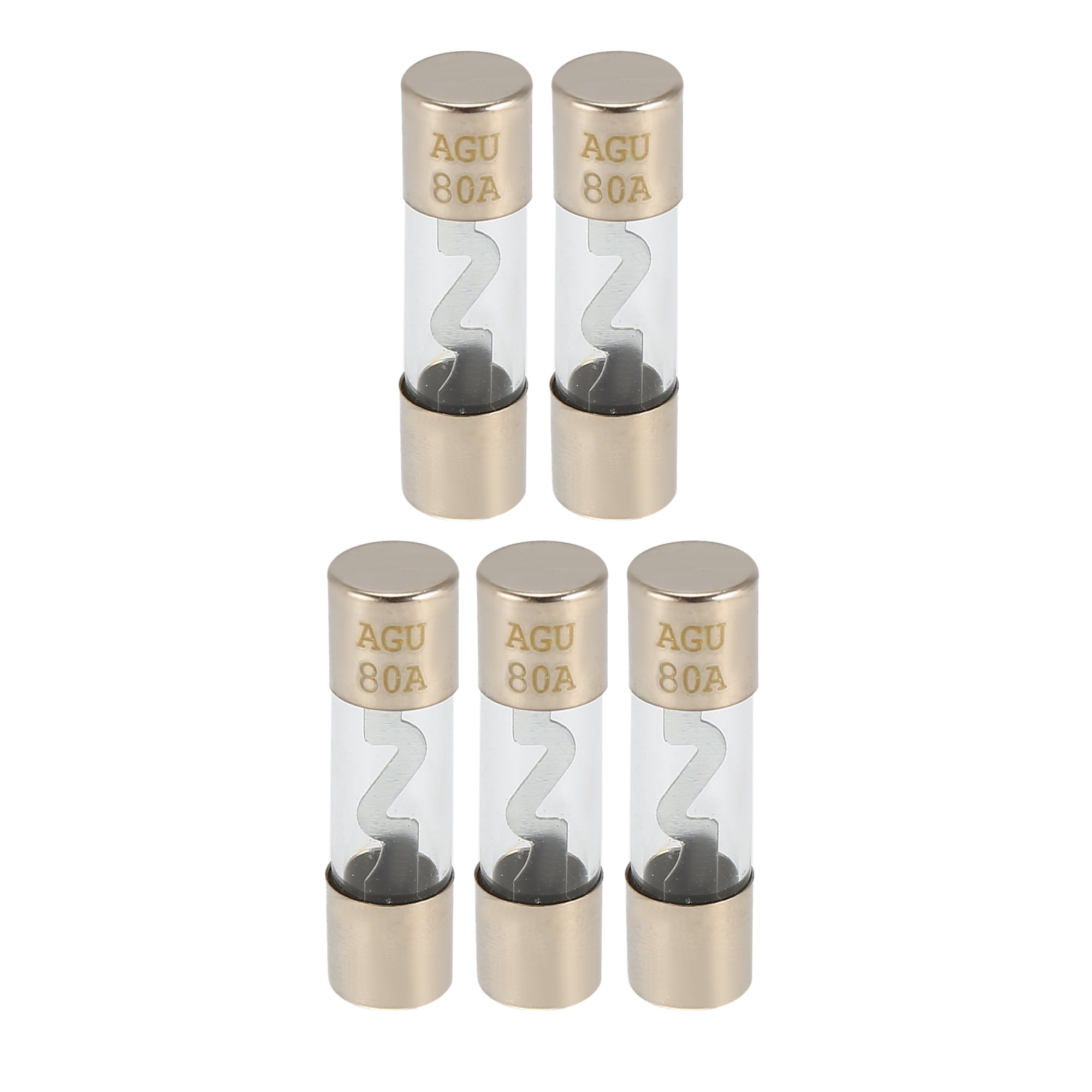 5Pcs 80A AGU Car Fuse Glass Tube Fuse Inline Power Fuse Auto Audio ...