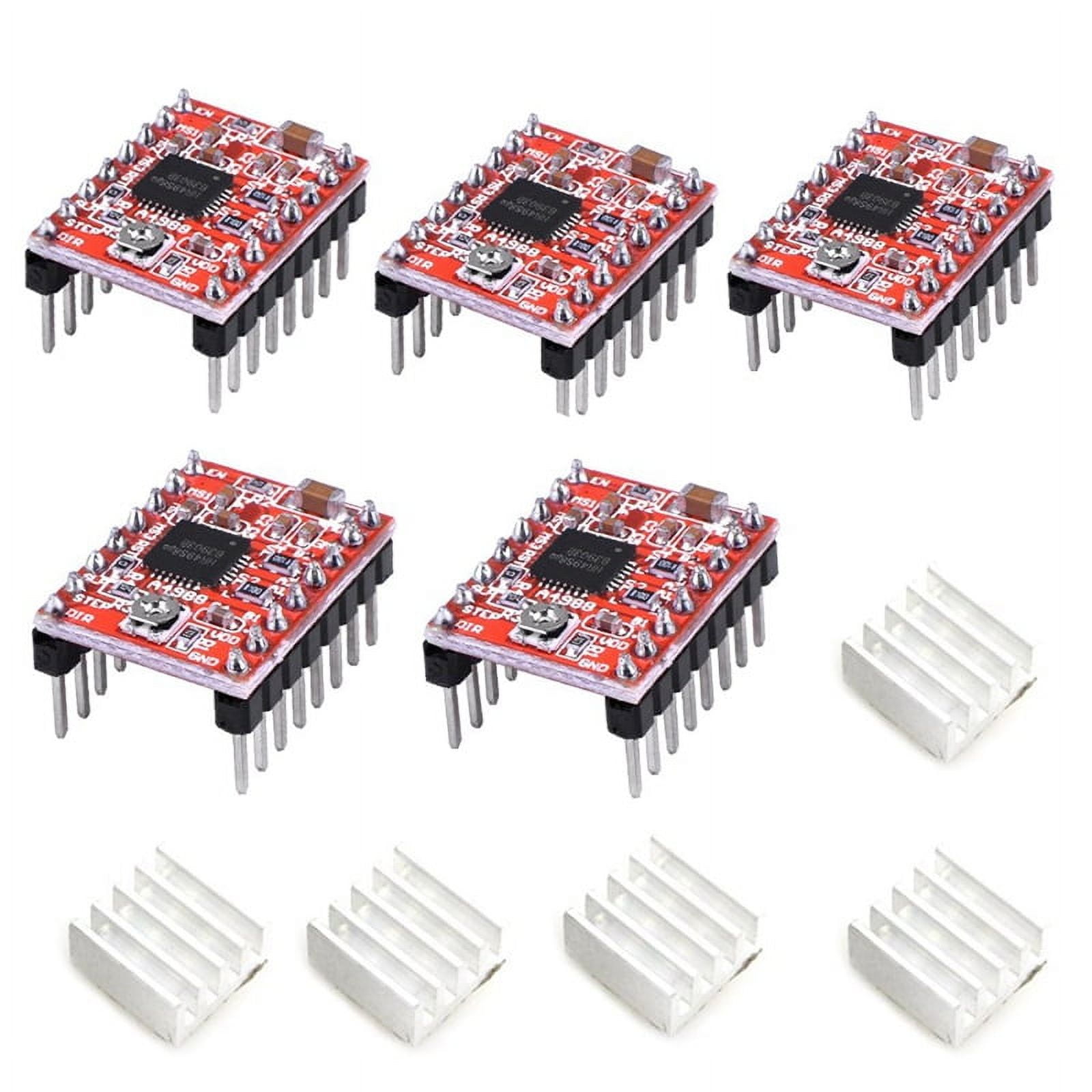 5Pcs A4988 Stepstick Stepper Motor Driver Module with Heat Sink for 3D Printer Reprap Suitable ...