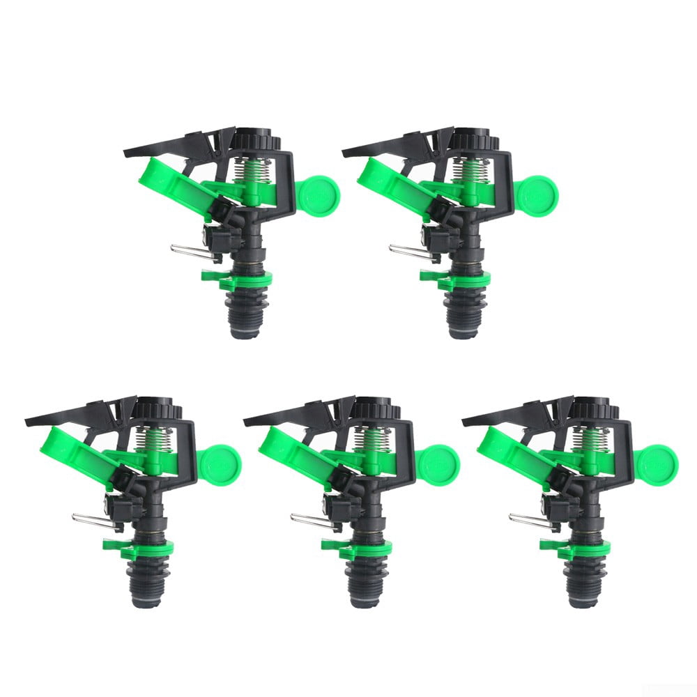5Pcs ABS Impact Sprinkler Head Adjustable 0-360 Degree 34Ft-60Ft Spray ...