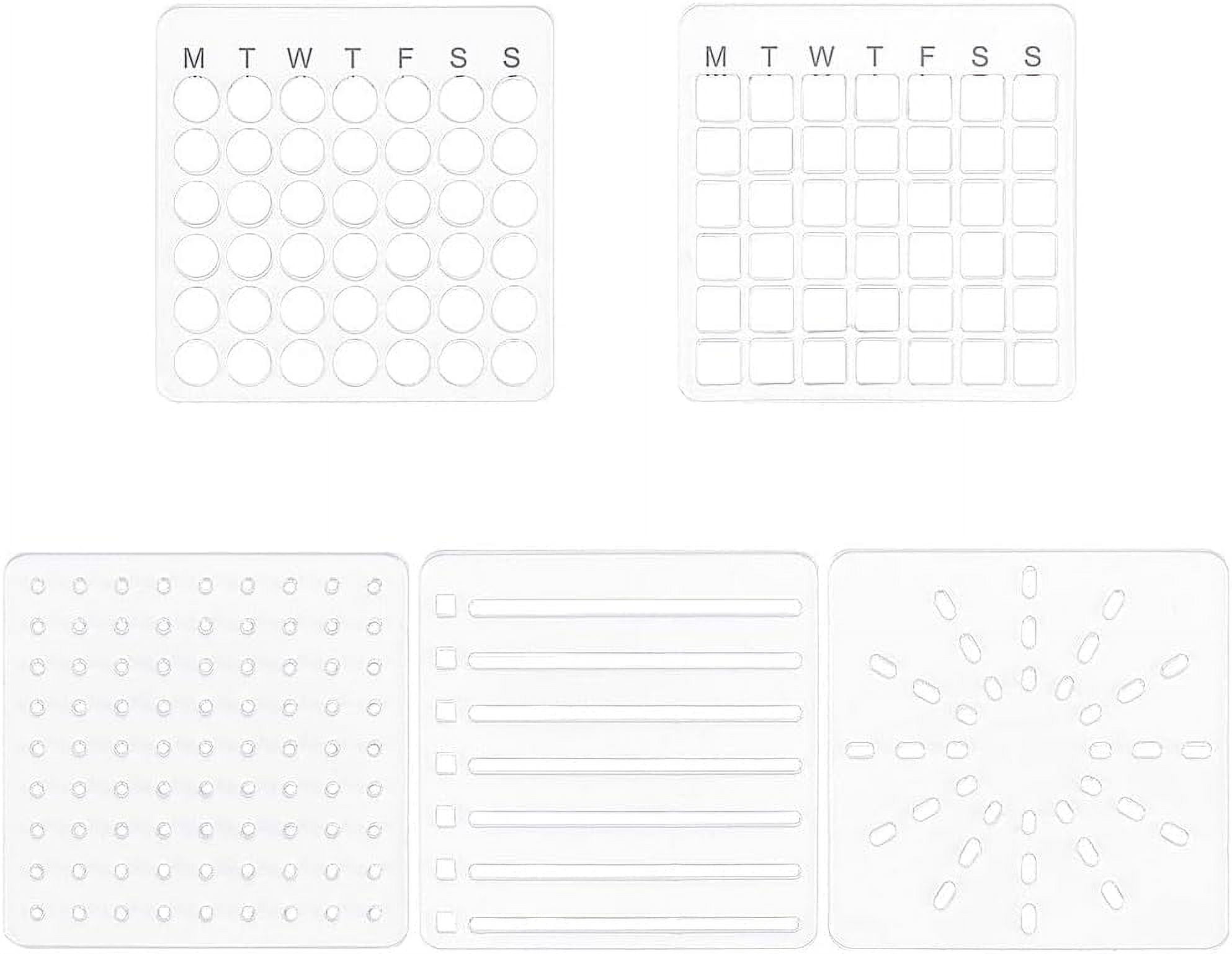 5Pcs Acrylic Calendar Stencil Template Journal Painting Stencils Square ...