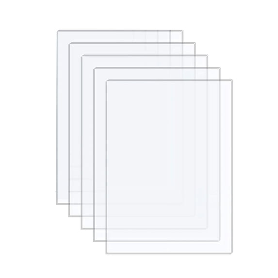 5Pcs Acrylic Sheets, 5x7inch Clear Plastic Cast Transparent Glass for ...