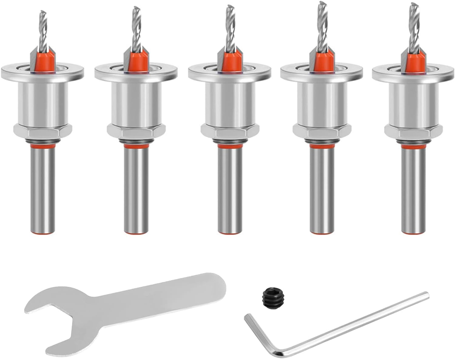 5Pcs Adjustable Wood Hole Countersink Drill Bit Set,Carbide Tipped 90 ...