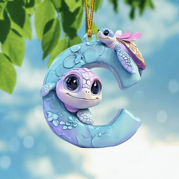 5Pcs Alphabet Ornament under $5! Xqxayjr Cute Turtle Alphabet Ornament ...