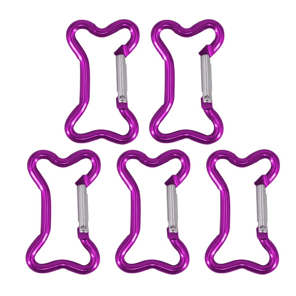 5Pcs Aluminum Alloy Bone Shape Spring Clasps Snap Hook Clip Carabiner ...