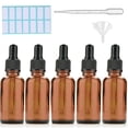 5Pcs Amber Glass Dropper Bottles With Black Caps, Measured Pipette ...