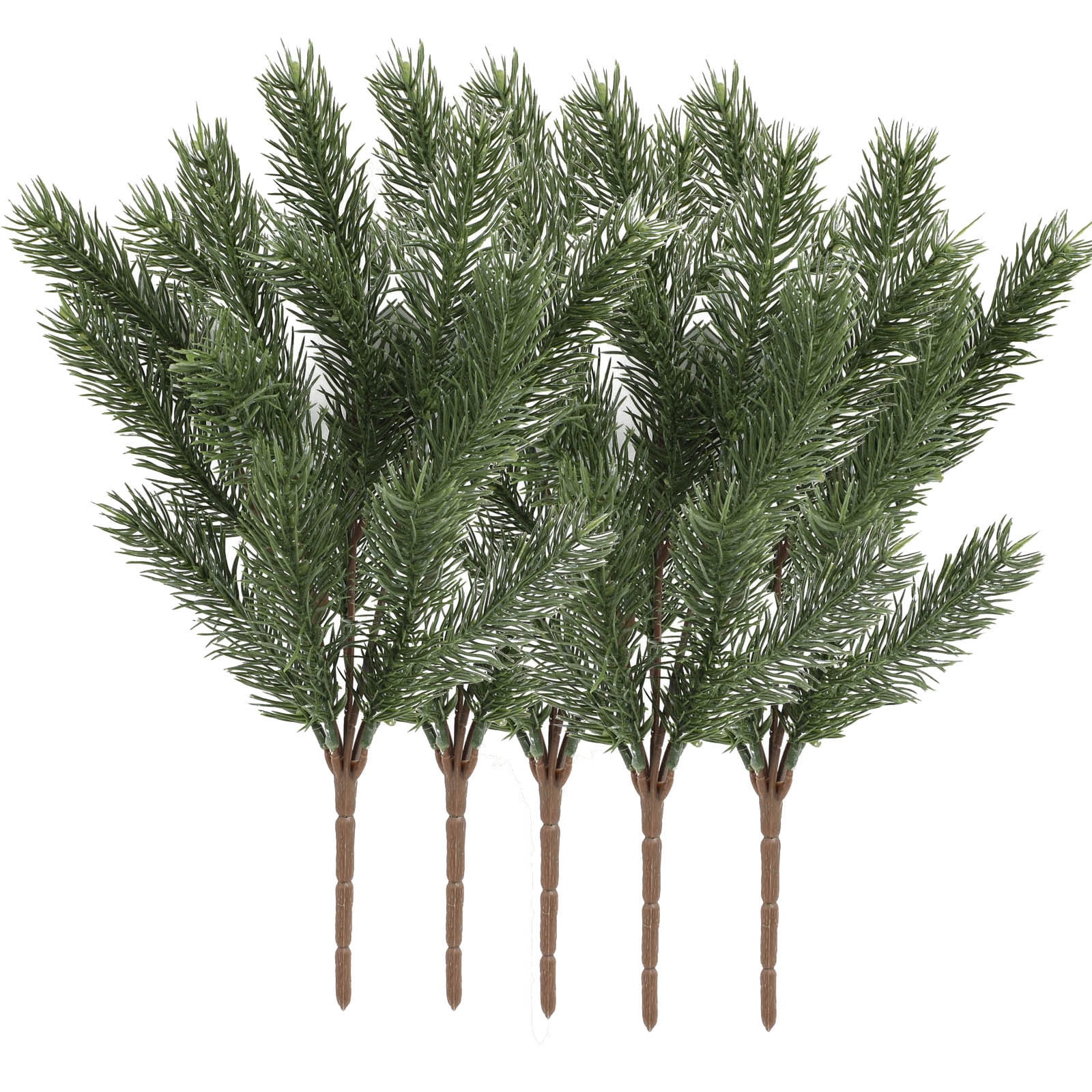 5Pcs Artificial Needles Branches Christmas Stems Green Plants Fake ...