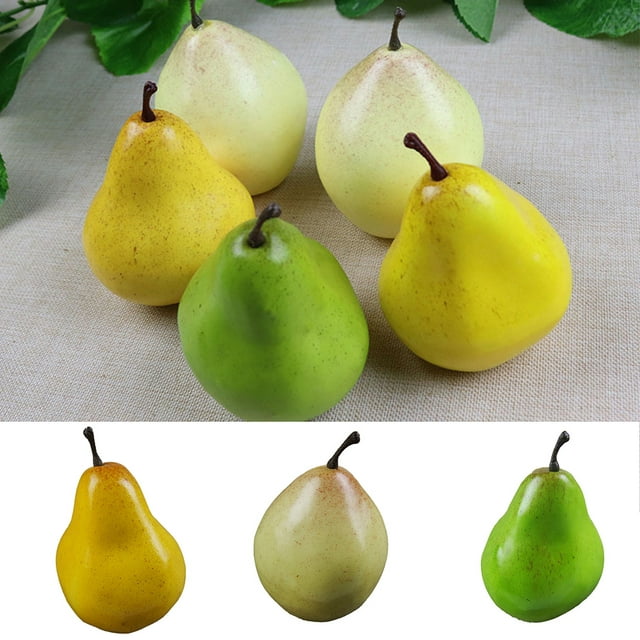 5Pcs Artificial Pear Fake Fruits Realistic Pears Model Shop Display ...