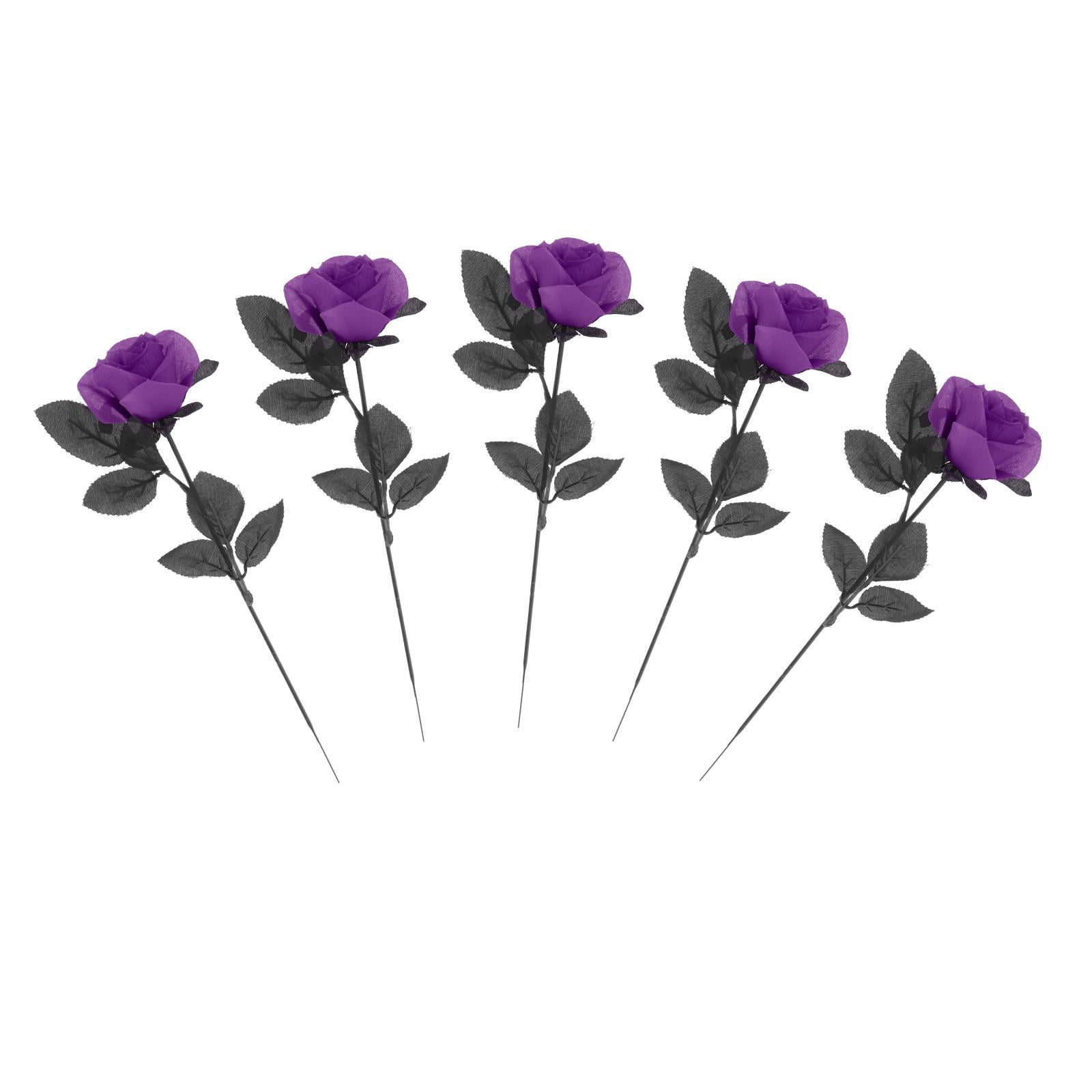 5Pcs Artificial Roses with Eyeball Flower Bouquet Faux Roses Bundles 16 ...