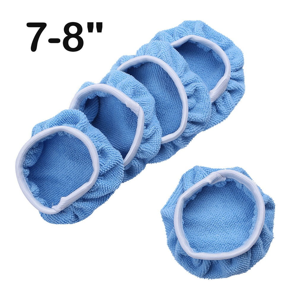 5Pcs Auto Microfiber Bonnet Polisher Soft Wool Wax Wash Buffer Cover ...