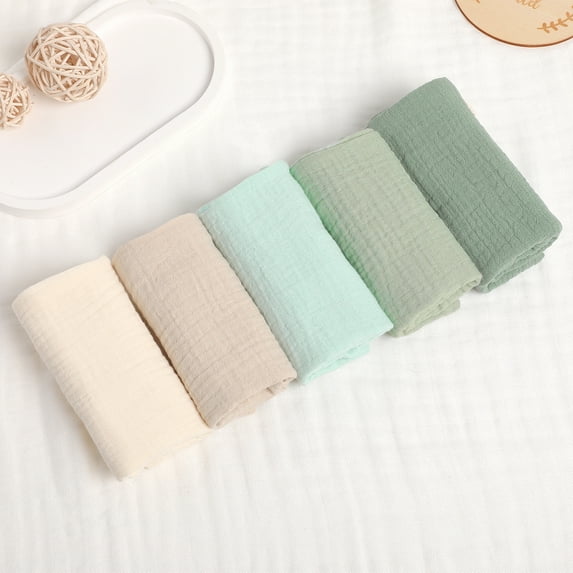 5Pcs Baby Cotton Washcloth Newborn Burp Cloth Square Towels 6-Layer ...