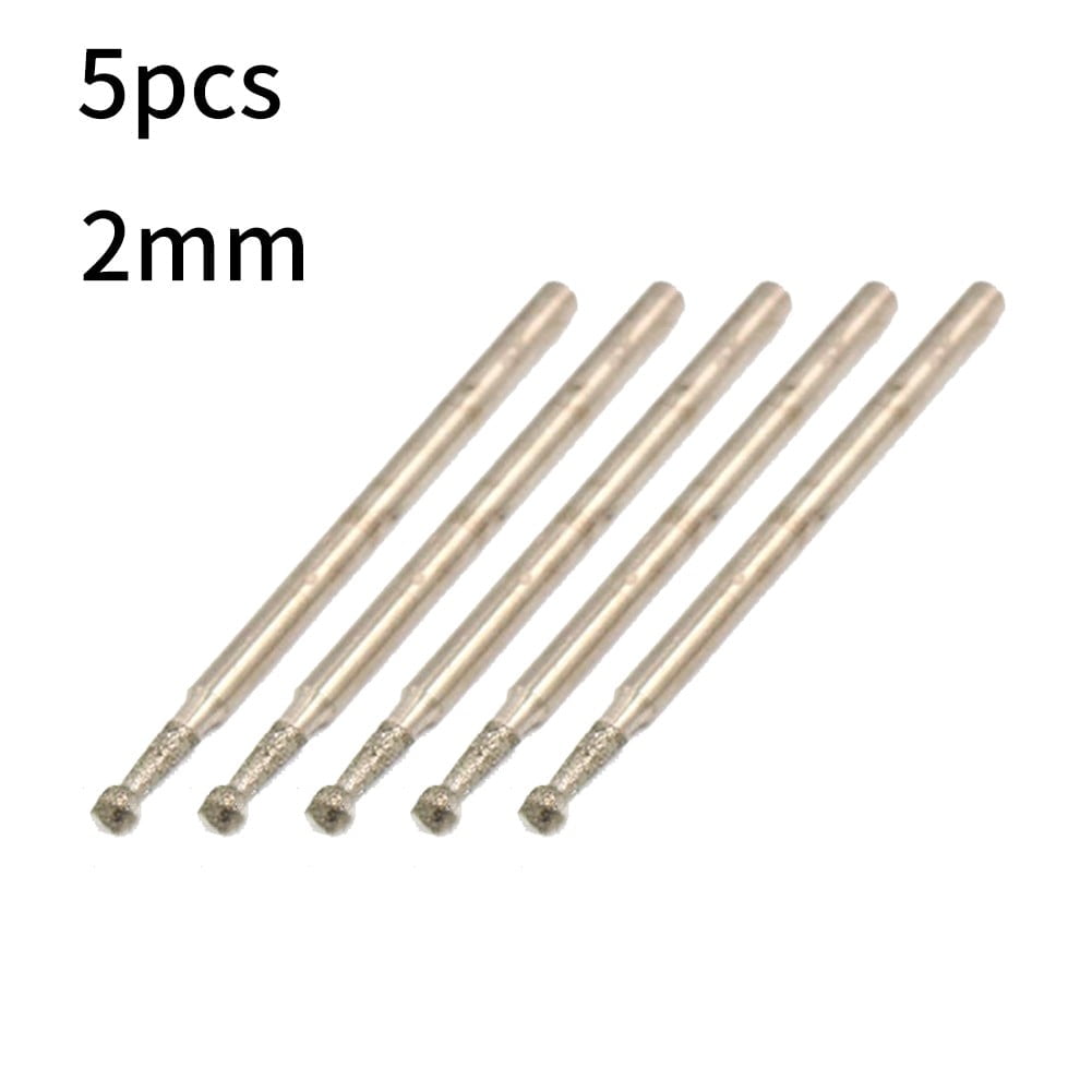 5Pcs Ball Round Rotary Corundum Burr Drill Bit 0.5Mm-3Mm for Glass ...