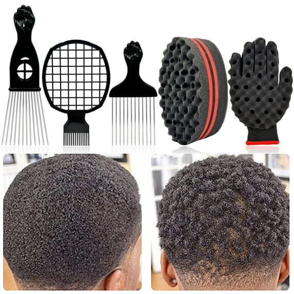 5Pcs Barber Hair Curly Styling Set Magic Hair Twist Curling Sponge ...