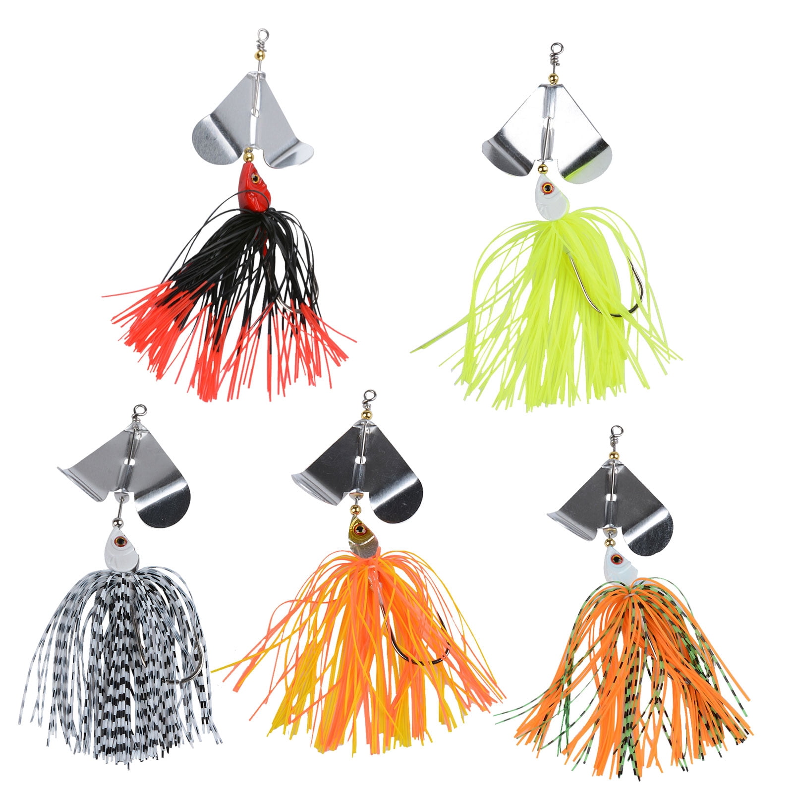 5Pcs Bass Fishing Jigs Lures Topwater Fishing Lures Swim Jigs with ...