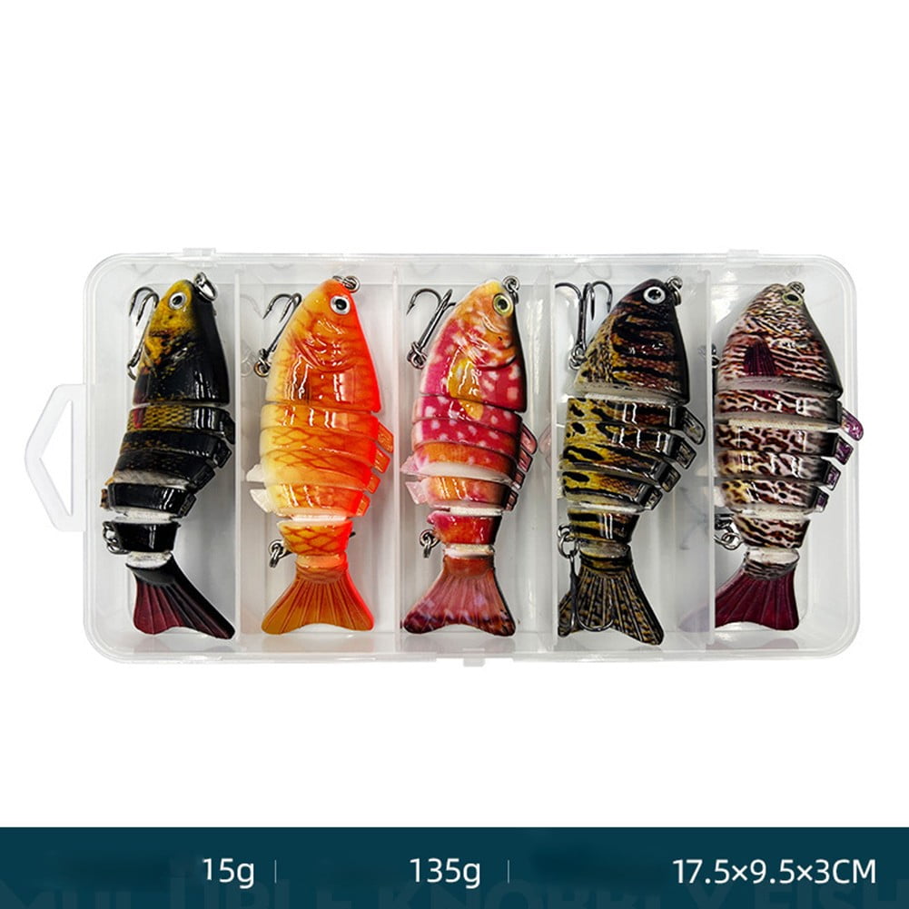 5Pcs Bass Fishing Lures Freshwater Swimbaits Lifelike Lure Glide Bait ...