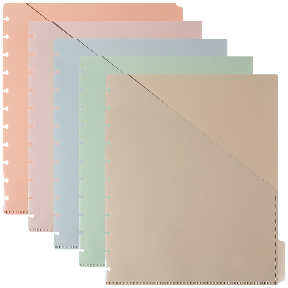 5Pcs Binder Dividers with Pockets and Tabs Plastic Planner Binder ...