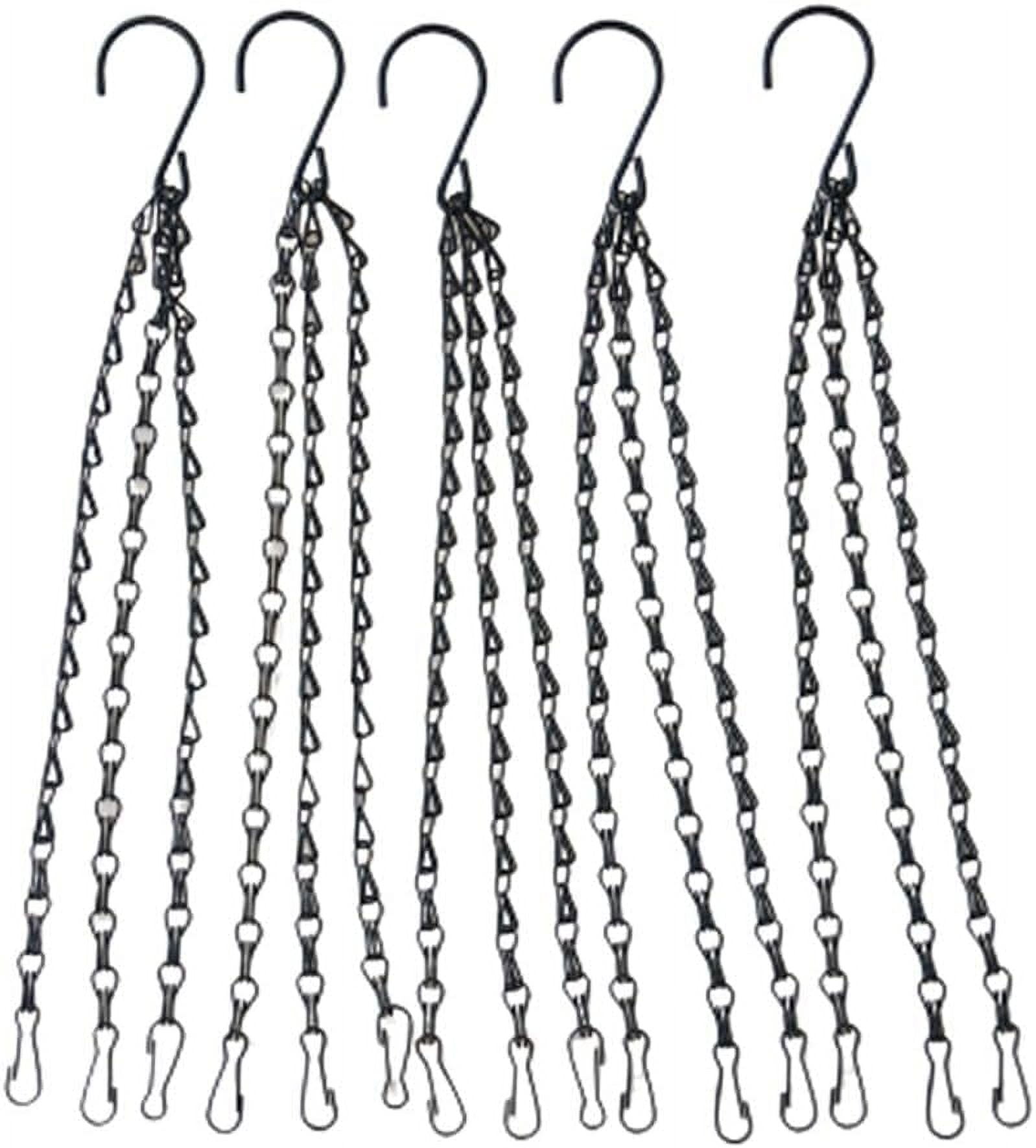 5Pcs Black Hanging Basket Chains 3 Leads Flower Plant Pot Replacement ...