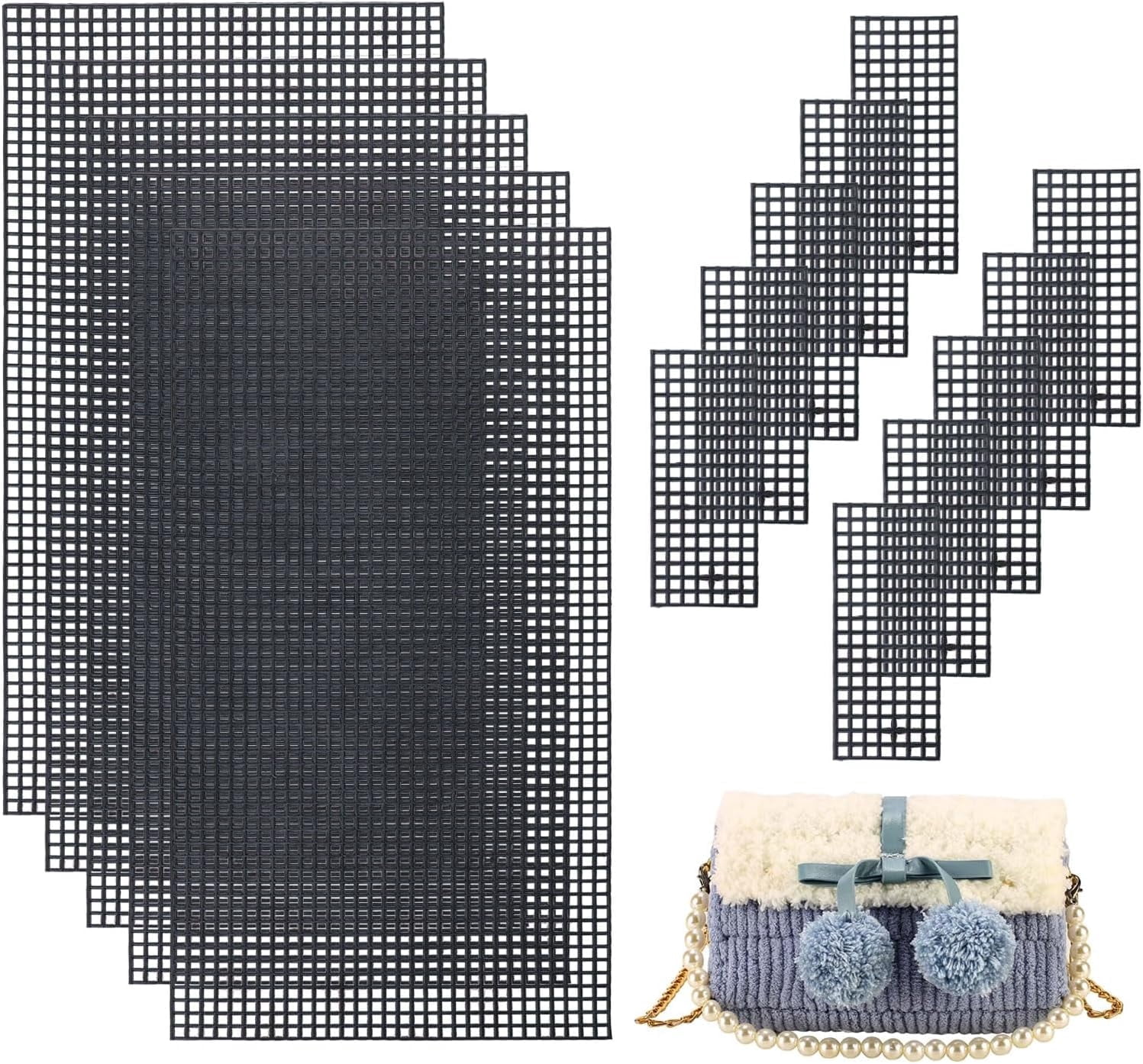 5Pcs Black Plastic Mesh Canvas Sheets Bag Bottom Shaper Pads Purse ...