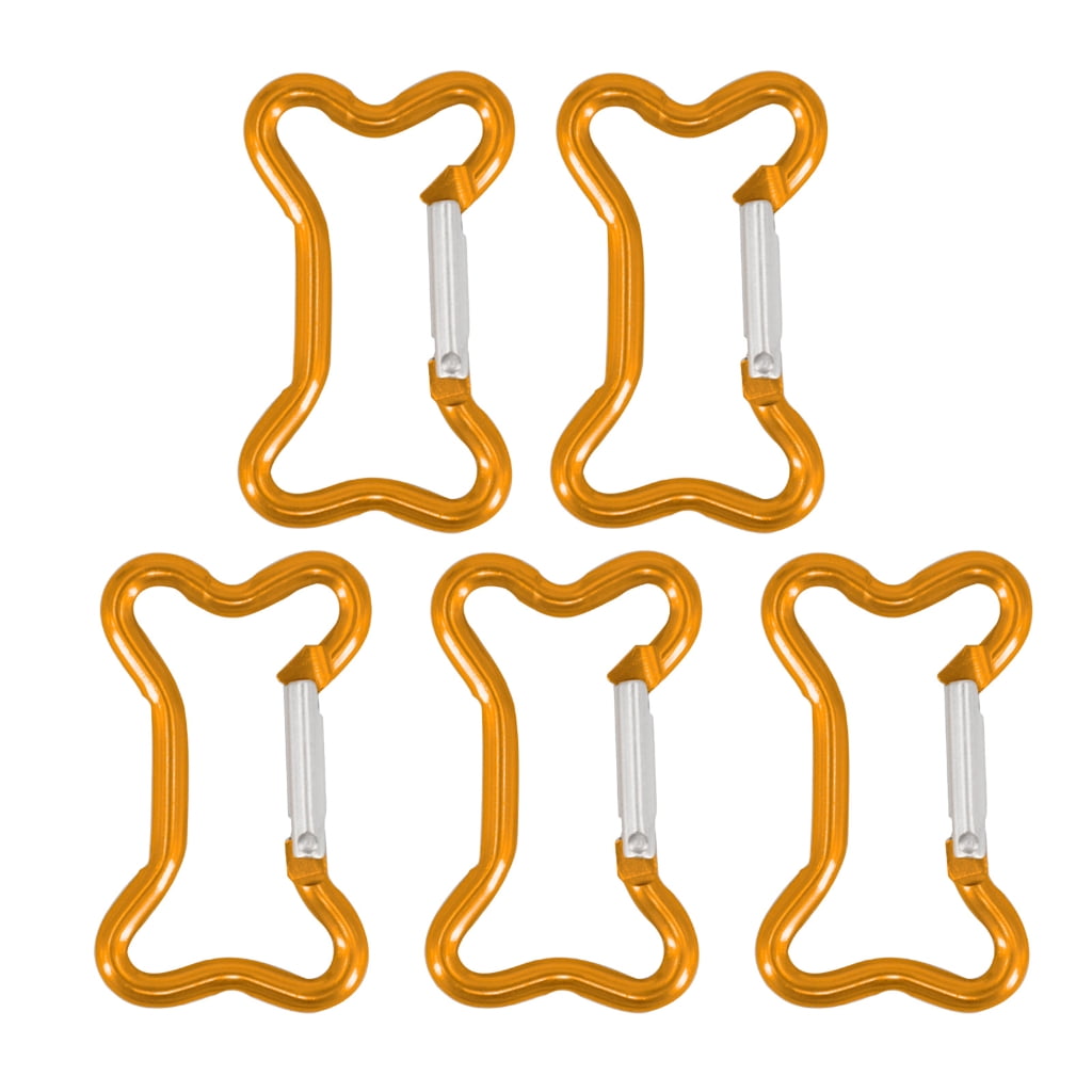 5Pcs Bone Shape Spring Snap Clip Aluminum Alloy KeyRings Hanging Buckle ...