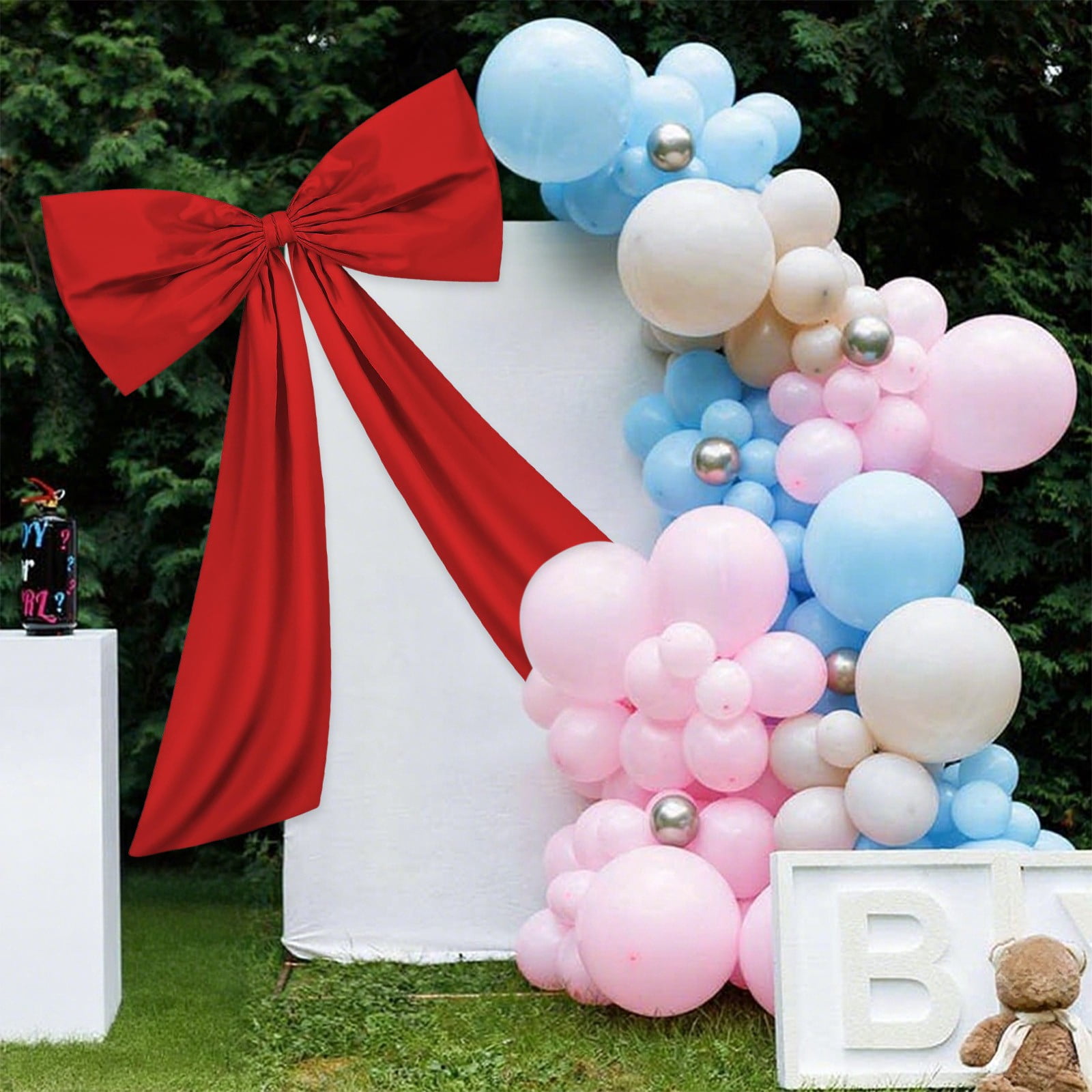 5Pcs Bow Birthday Decorations Coquette Party Backdrop Big Bow Themed ...
