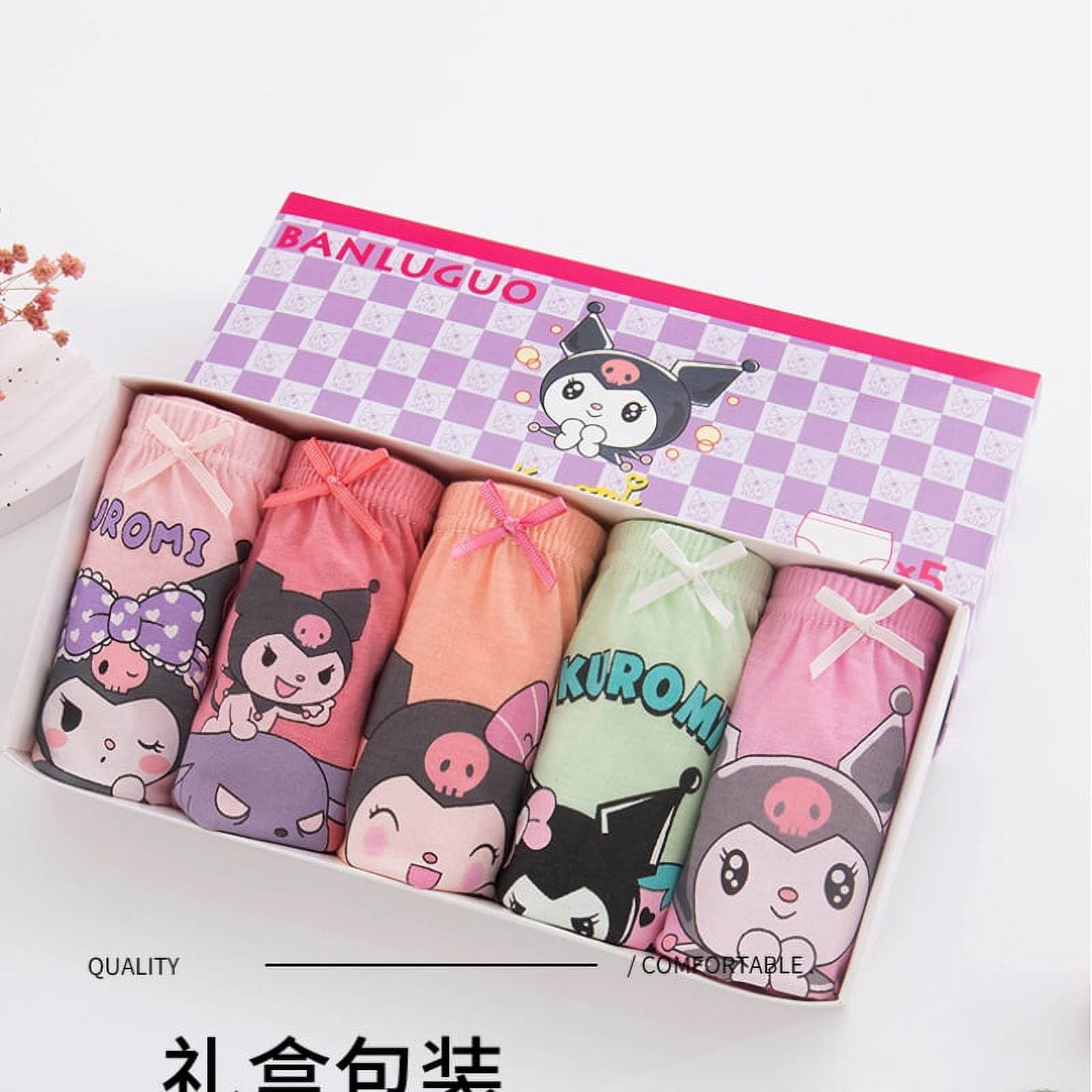 5Pcs/Box Girls Kuromi Underwear Melody Cartoon Panties For Girl Cotton ...
