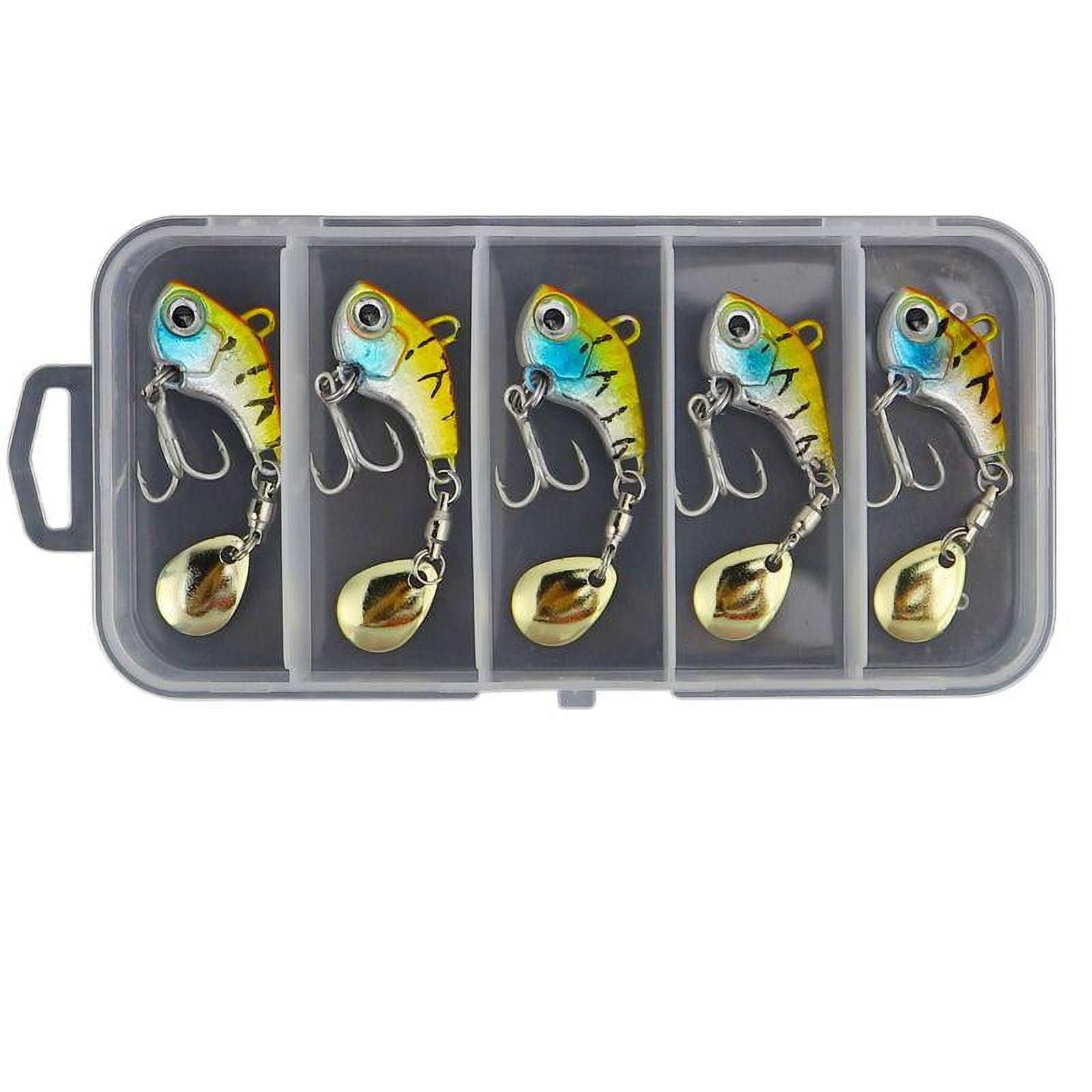 5Pcs/Box Metal Rotating Vibration Lure, Rotating Fishing Spoon Attracts ...