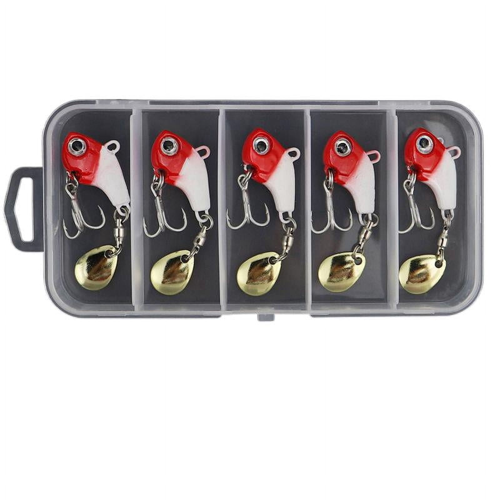 5Pcs/Box Metal Rotating Vibration Lure, Rotating Fishing Spoon Attracts ...