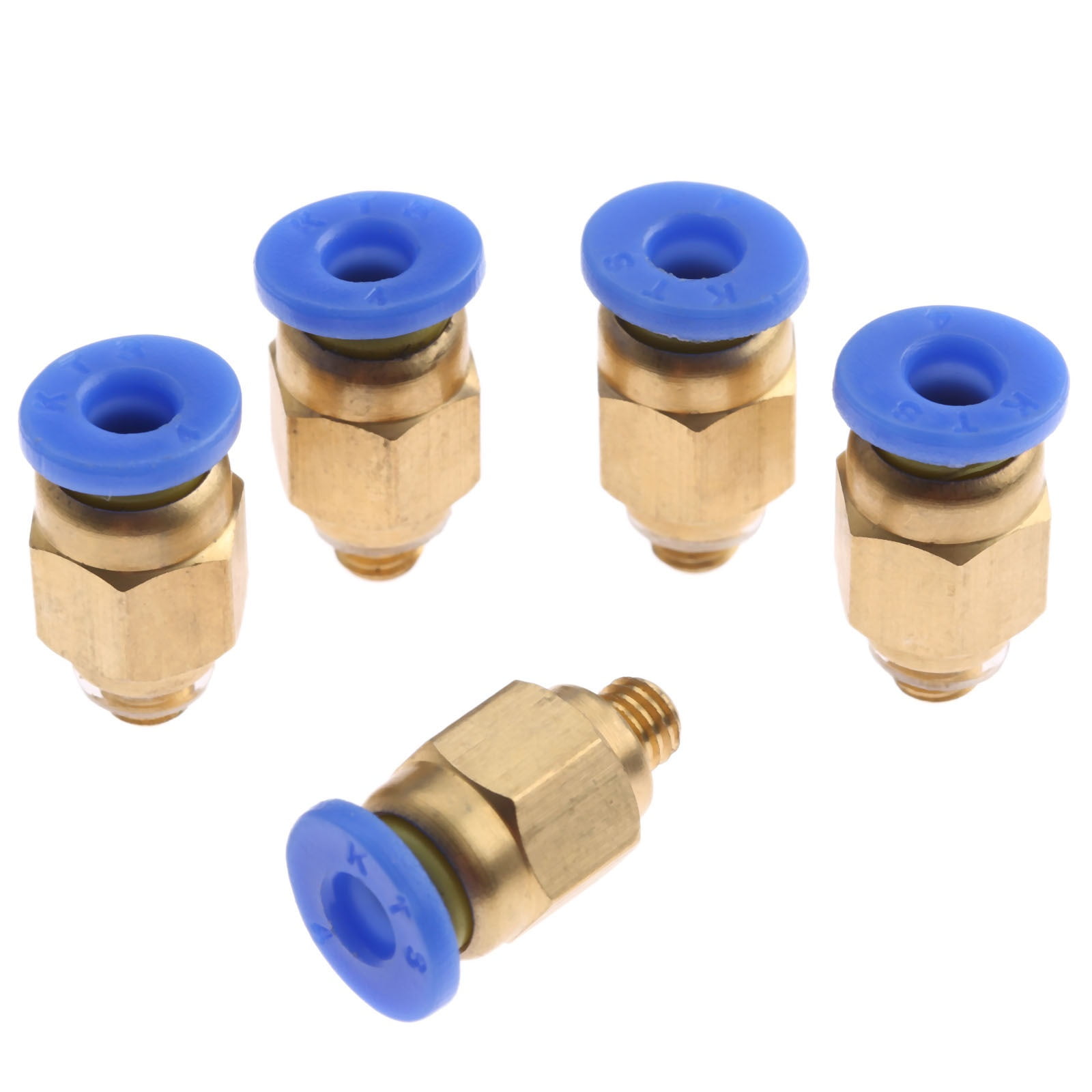 5Pcs Brass 4mm Pneumatic Connector Male Straight One-touch Pneumatic ...