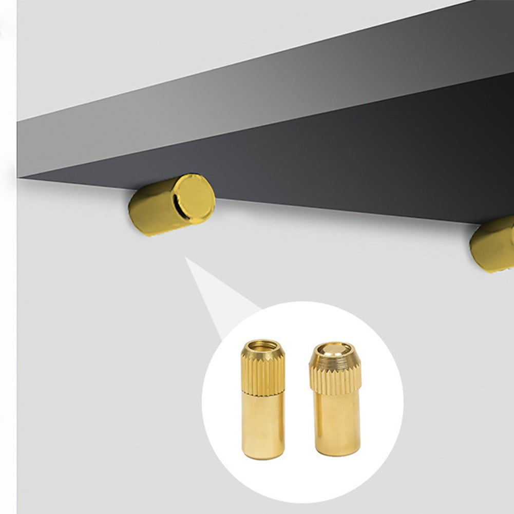 5Pcs Brass Brackets Shelf Support Pins Stud Peg Embed Nut Screw ...
