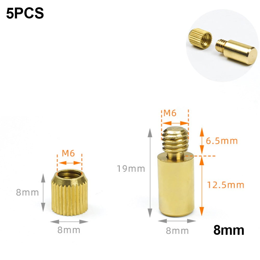 5Pcs Brass Brackets Shelf Support Pins Stud Peg Embed Nut Screw ...
