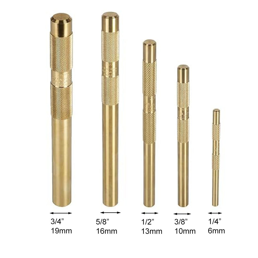 5Pcs Brass Drift Punch Set 3/4 1/2 3/8 1/4 5/8 Inch Hand Tool Punches Tools - Walmart.com